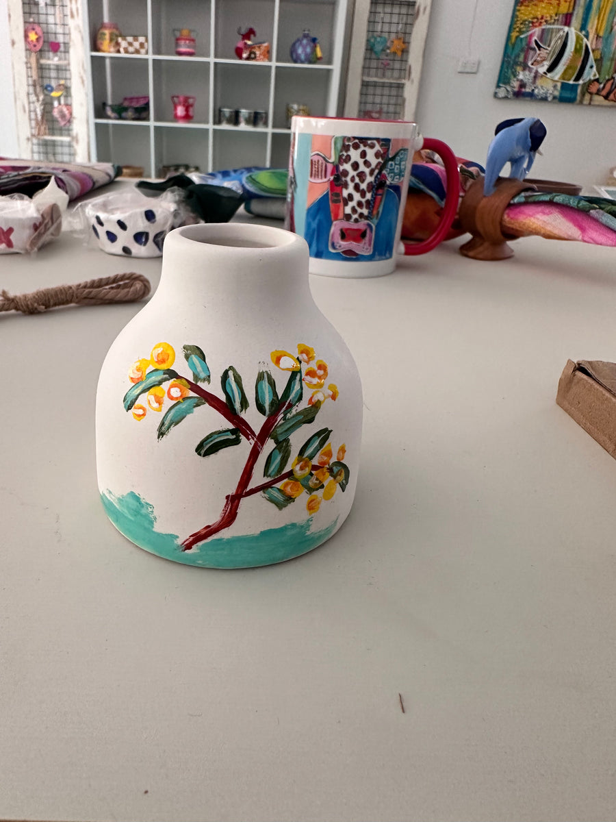 Small hand painted Specimen vase. – Jacinta Haycock Artist