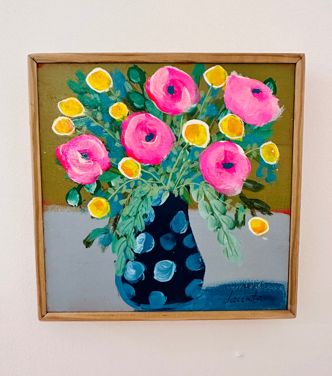 Mini Flowers in a Vase "Country Cottage" – Jacinta Haycock Artist